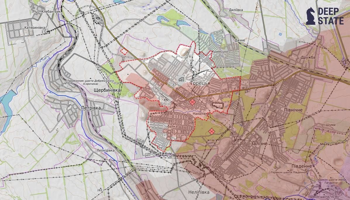 Наступ РФ на Донбасі: DeepState про ситуацію у Торецьку