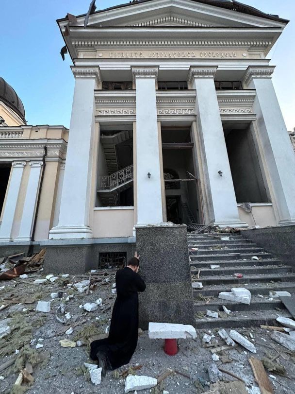Russian missile attack on the Transfiguration Cathedral in Odesa ...