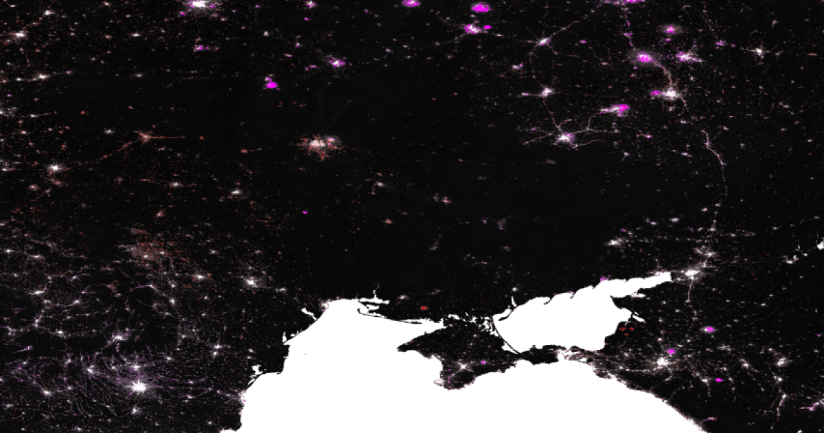 Ukraine in Blackout Was Photographed from Space after Russian Strikes